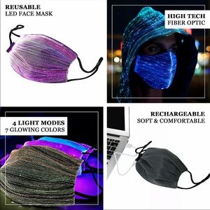 unbranded | Accessories | Led Mask 7 Color Glowing Luminous Mask Party ...
